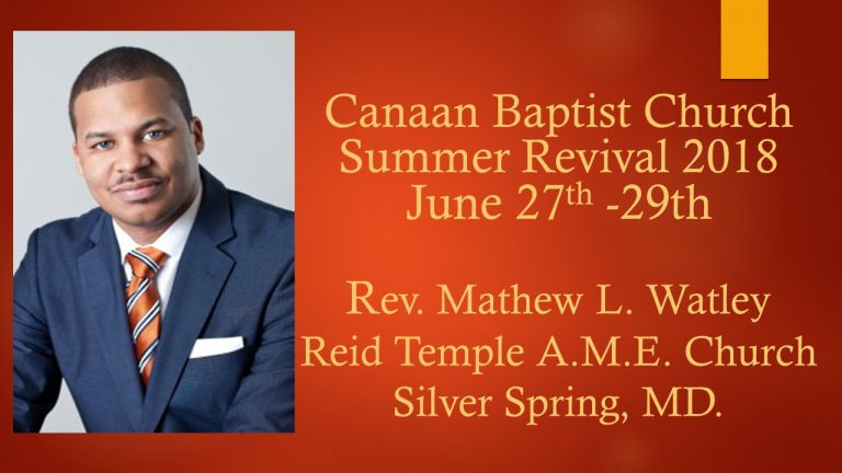 Rev Watley - Canaan Baptist Church